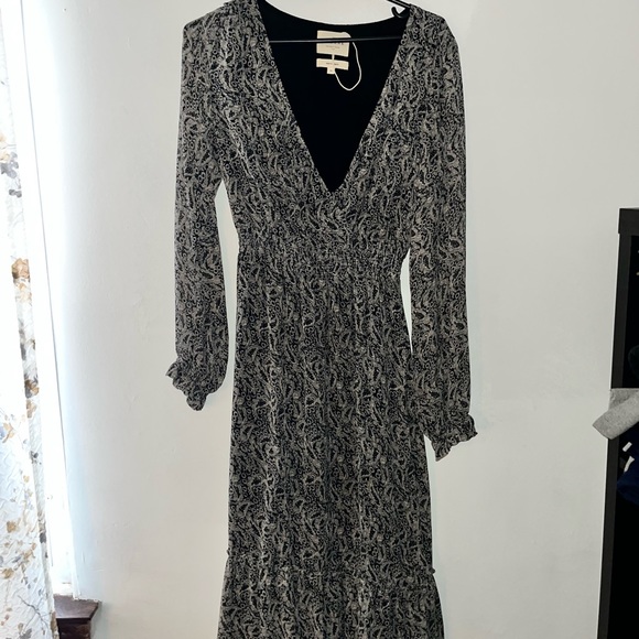 Sezane | Dresses | Sezane Titaine Dress Printed Black And White Size 34 ...